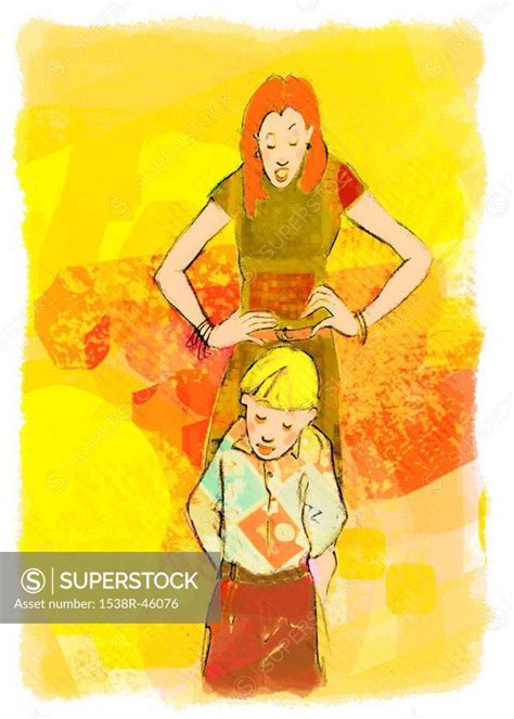 A Picture Of A Mother Scolding Her Son SuperStock