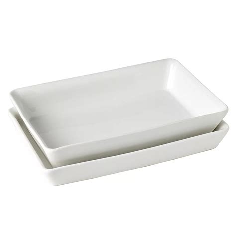 Denmark Tools For Cooks 2 Pc Rectangular Ceramic Serving Platter Set