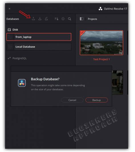 Backup Davinci Resolve Project Librarydatabase Restore