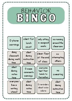 Behavior Bingo Placard By The Gen Z Classroom Tpt
