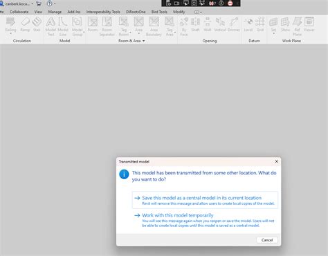 c dismiss task dialog copied central model revit 2023 with visual