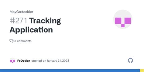 Tracking Application · Issue 271 · Maygotockler · Github