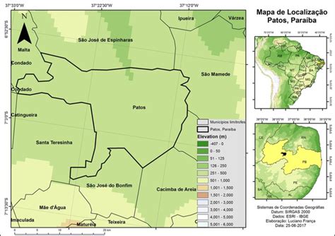 Localização Do Município De Patos Pb Download Scientific Diagram