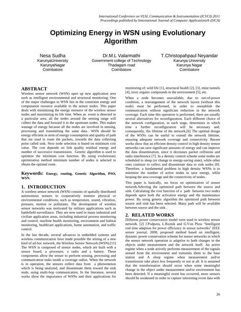 Pdf Optimizing Energy In Wsn Using Evolutionary · Pdf Fileoptimizing Energy In Wsn Using