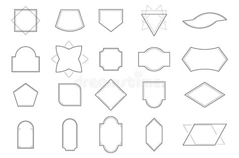 Line Geometric Frame Vector Set In Minimalistic Style Stock Vector Illustration Of Minimal