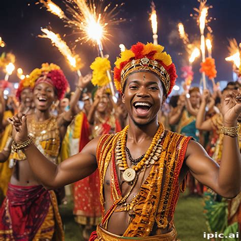 Vibrant Celebration Of Culture With Colorful Costumes And Joyful Dancing