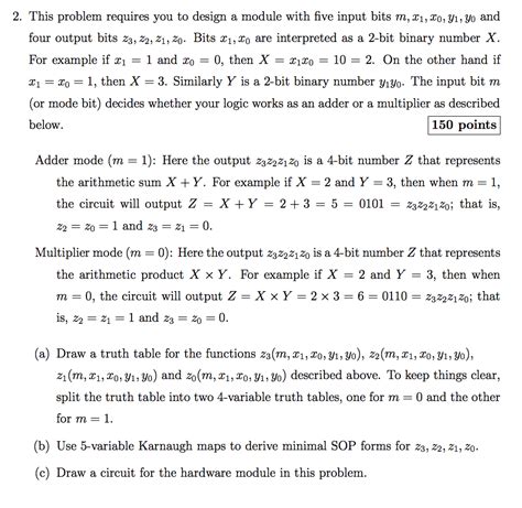 Solved 2 This Problem Requires You To Design A Module With Chegg Com