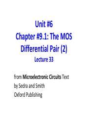 Understanding MOS Differential Pair Large Signal Operation Course Hero