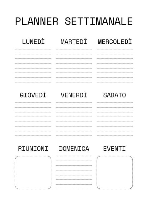 Planner Settimanale Da Stampare Modelli Gratuiti Canva