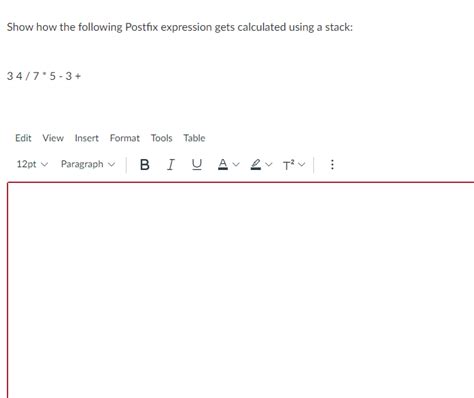 Solved Show How The Following Postfix Expression Gets