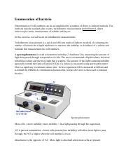 Lab 9 Enumeration Of Bacteria 2020 Docx Enumeration Of Bacteria Determination Of Cell Numbers