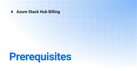 Prerequisites Azure Stack Hub Billing
