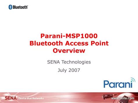 PPT Parani MSP Bluetooth Access Point Overview PowerPoint Presentation ID