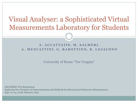 Ppt Visual Analyser A Sophisticated Virtual Measurements Laboratory