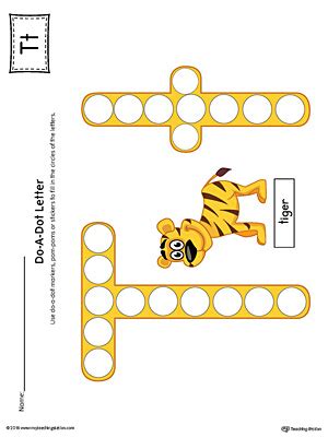 Letter T Do A Dot Worksheet Color