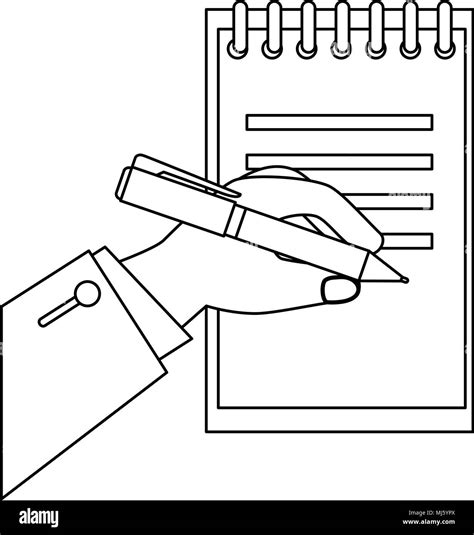 Hand Writing With Pen In Notebook Stock Vector Image Art Alamy