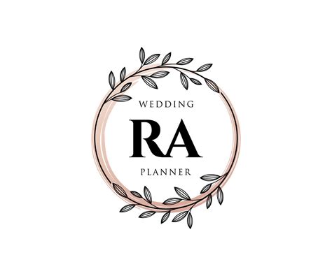 Ra Initials Letter Wedding Monogram Logos Collection Hand Drawn Modern