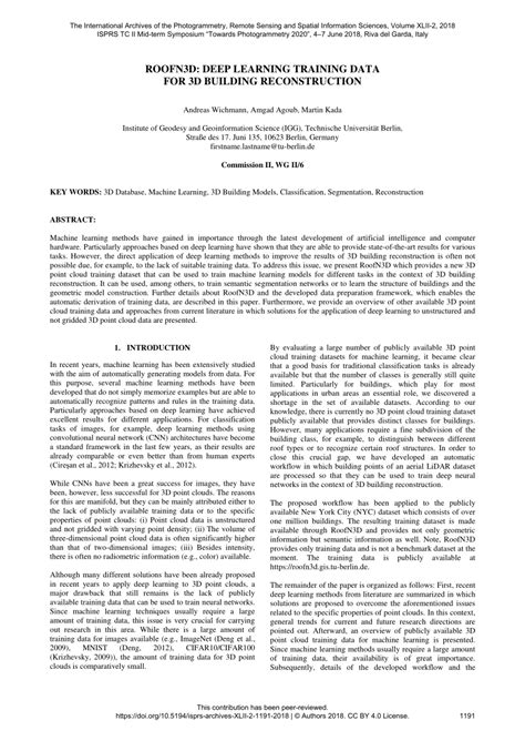 PDF RoofN D Deep Learning Training Data For D Building Reconstruction