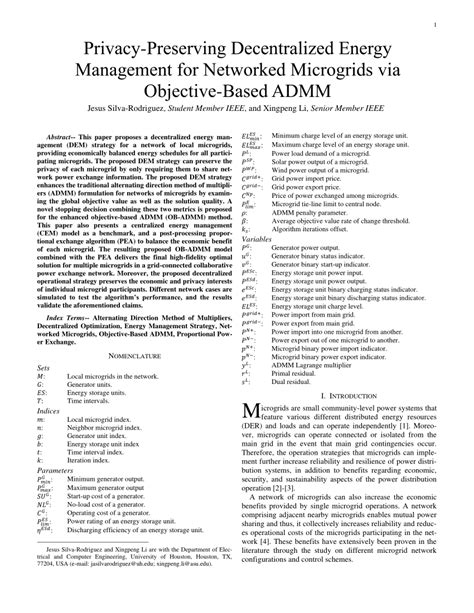 Pdf Privacy Preserving Decentralized Energy Management For Networked