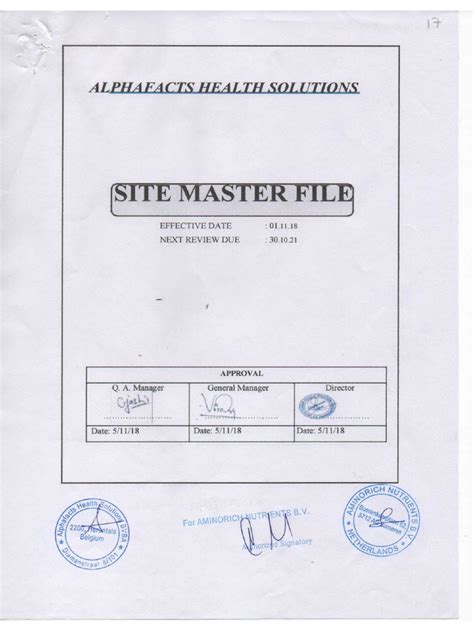 Site Master File Pdf