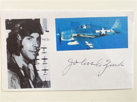 Wwii Ace John Zink Signed Photo Card