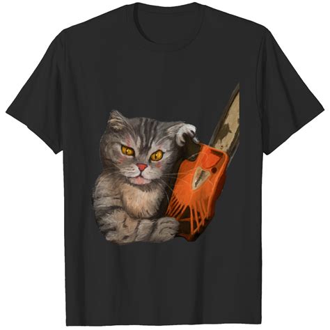 Chainsaw Cat Meme T Shirts Sold By Parkersrenae Sku 43493089 Printerval