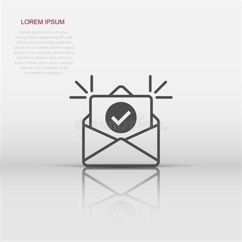 Envelope With Confirmed Document Icon In Flat Style Verify Vector Illustration On White