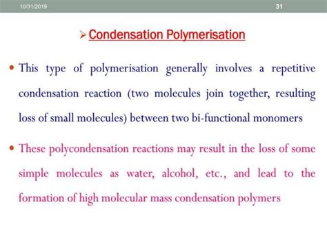 Types Of Polymerization Pptx Chemistry Science