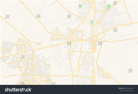Printable Street Map Klerksdorp South Africa Stock Vector Royalty Free