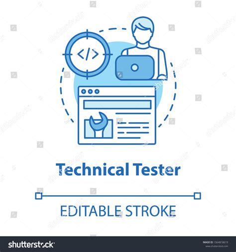 Technical Tester Turquoise Concept Icon Software Stock Vector Royalty