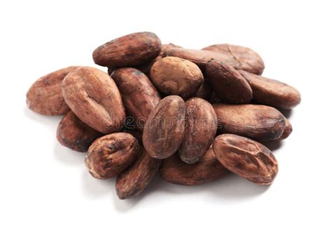 Pile Of Aromatic Cocoa Beans On White Stock Image Image Of Flavor