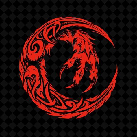 Premium Psd Mystical Werewolf Clan Symbol Logo With Werewolf Claw And