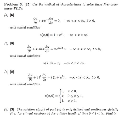 Solved Problem 3 25 Use The Method Of Characteristics