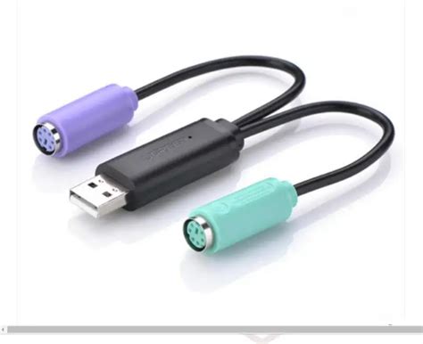 Usb To PS2 Adapter Y Splitter Cable Mouse Keyboard Scanning Gun Handle