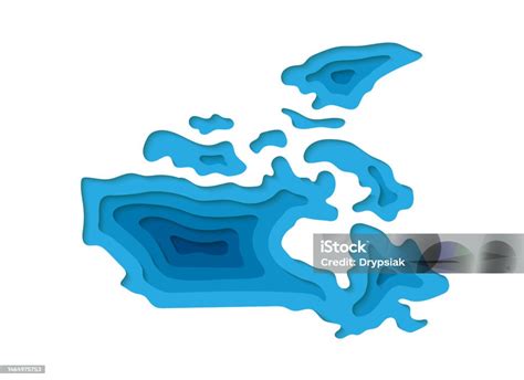 종이 컷 스타일의 캐나다 3d 기호입니다 캐나다 지도 그림 디자인 종이 배너에서 잘라낸 국가 지도 웹 사이트 디자인을위한 그림