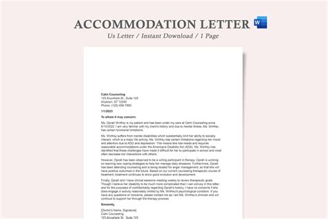 Accommodation Letter Accommodation Request Letter Accommodation Letter For Babe Accommodation