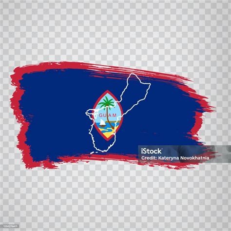 브러시 스트로크와 빈 지도 괌에서 괌의 국기 괌의 높은 품질지도와 웹 사이트 디자인 응용 프로그램 Ui에 대한 투명 배경에 플래그 오세아니아 미국 Eps10 0명에 대한
