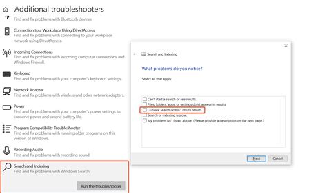 Make Outlook Search Not Working Error Free