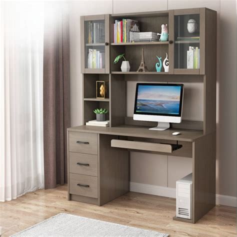 Ergonomic Computer Work Desk With Hutch Soft Close Drawers Keyboard