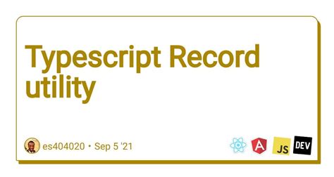 Typescript Record Utility Rdevto
