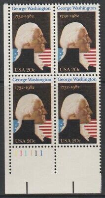 Scott 1952 1982 Commemoratives 20 Cents George Washington Plate