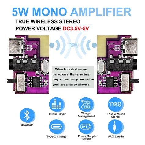 Jual Module Tws Bluetooth 5 4 Mono 5w Power Amplifier Board Shopee Indonesia