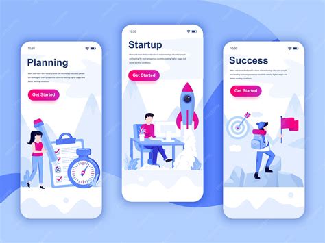 Premium Vector Set Of Onboarding Screens User Interface Kit