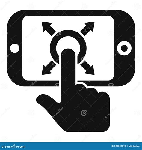 Vector Illustration Of A Hand Interacting With A Touchscreen Interface