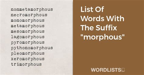 List Of Words With The Suffix Graph