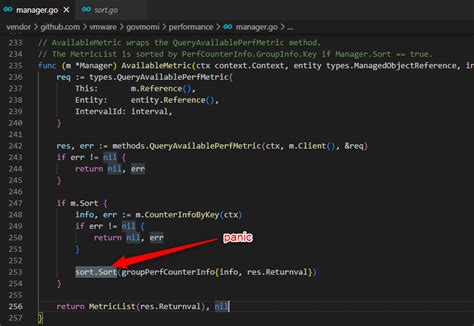 Bug Govc Metricls Panic · Issue 2835 · Vmwaregovmomi · Github