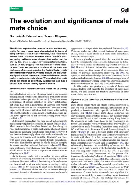 4male Mate Choice Pdf Natural Selection Sexual Selection