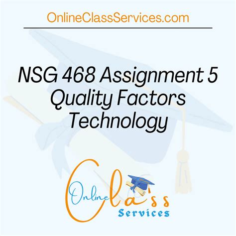 Nsg 468 Assignment 5 Quality Factors Technology Online Class Services