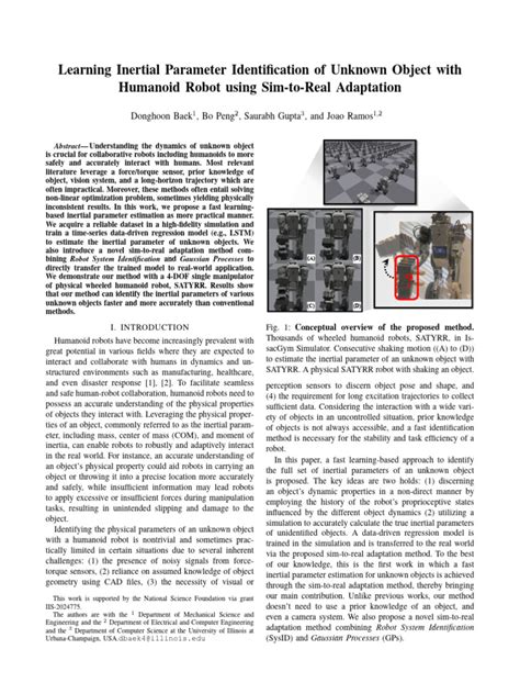 Learning Inertial Parameter Identification Of Unknown Object 1lk7y2c4k2 Pdf Force Simulation