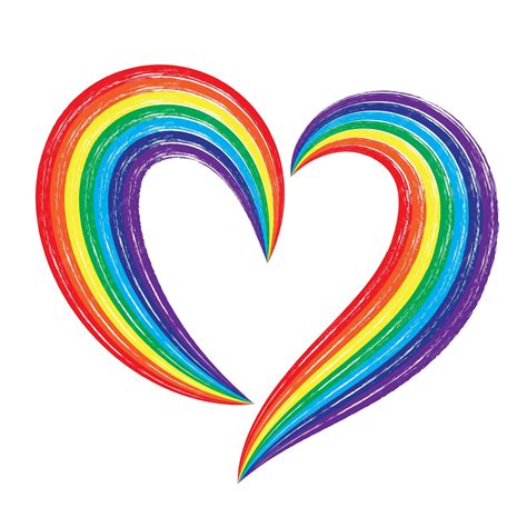 Rainbow Heart Vector Premium Vector